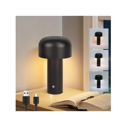 ZMH Tischleuchte LED in schwarz kabellos 2W USB-aufladbar Touch Dimmbar | Gr.: onesize