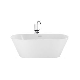 Beliani Freistehende Badewannen HAVANA in Wei&szlig;/Silber - (W) 80 x (H) 58 x (L) 160 cm | Gr.: onesize