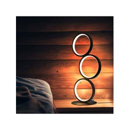 ZMH LED Tischleuchte in schwarz Touch Dimmbar mit 4 Ring Design Metall Bedlampe | Gr.: onesize