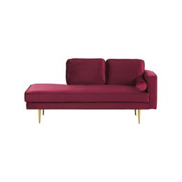 Beliani Chaiselongue MIRAMAS in Rot/Gold - (W) 171 x (H) 63 x (L) 79 cm | Gr.: onesize