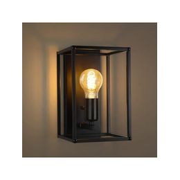 ZMH Wandleuchte in schwarz 1-flammige E27 rechteckig vintage Metall MAX.40W | Gr.: onesize