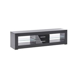 Beliani TV-M&ouml;bel ESQUIMALT in Schwarz/Silber - (W) 150 x (H) 40 x (L) 35 cm | Gr.: onesize