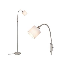 ZMH Stehlampe 163cm in silver 360&deg; Drehbar mit Stoff Lampenschirm | Gr.: onesize