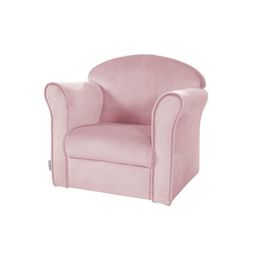 Roba Lil Sofa' Kindersessel mit Armlehnen, Samtstoff Rosa | Gr.: onesize