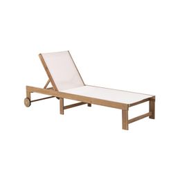 Beliani Gartenliege PEDESINA in Braun/Beige - (W) 66 x (H) 33 x (L) 192 cm | Gr.: onesize