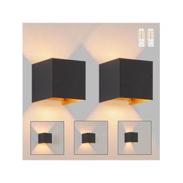 ZMH 2er-Set Wandleuchte LED 1-flammige G9 in schwarzgold 3000K warmwei&szlig; IP65 | Gr.: onesize