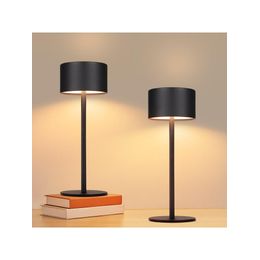 ZMH 2er-Set Tischleuchte LED in schwarz rund Touch Dimmbar Tragbare Kabellos | Gr.: onesize