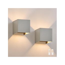ZMH 2er-Set Wandleuchte LED in grau 1-flammige G9 up down Licht 3000K warmwei&szlig; IP65 | Gr.: onesize