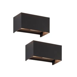 ZMH 2er-Set Wandleuchte LED in schwarz modern 3000K warmwei&szlig; 2-flammige G9 IP65 | Gr.: onesize