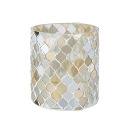 Butlers Windlicht SHIMMER & SHINE Mosaik in Beige | Gr.: onesize