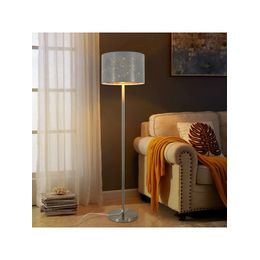 ZMH Stehlampe in grau E27 H 144cm Sternenhimmel Design | Gr.: onesize