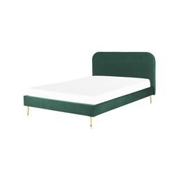 Beliani Doppelbett FLAYAT in Gr&uuml;n/Gold - (W) 173 x (H) 109 x (L) 215 cm | Gr.: onesize