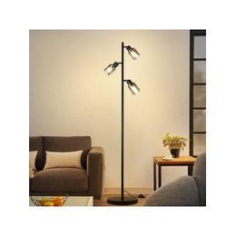 ZMH Stehlampe 3-flammige E14 in rauchgrau H 138cm Glas | Gr.: onesize