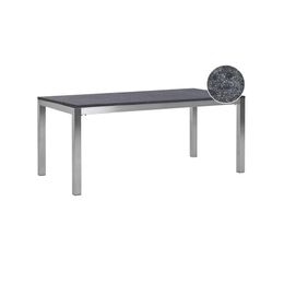 Beliani Gartentisch GROSSETO in Grau/Schwarz/Silber - (W) 90 x (H) 76 x (L) 180 cm | Gr.: onesize