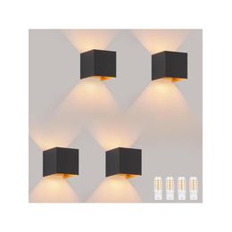 ZMH 4er-Set Wandleuchte LED 1-flammige G9 in schwarzgold 3000K warmwei&szlig; IP65 | Gr.: onesize
