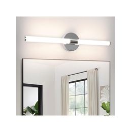 ZMH Spiegelleuchte in chrom rund 4000K Neutralwei&szlig; 8W Badezimmerlampe IP44 L 60CM | Gr.: onesize
