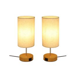 ZMH 2er-Set Tischleuchte in beige 1-flammige E27 3000K Warmwei&szlig; Touch Dimmbar | Gr.: onesize