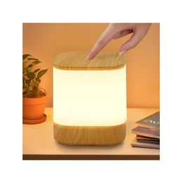 ZMH Tischleuchte LED in beige holz 1800 mAh Akku Touch Dimmbar USB Timer | Gr.: onesize