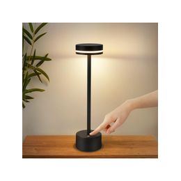 ZMH Tischleuchte LED in schwarz Akku Kabellos Touch Dimmbar H 31.5cm | Gr.: onesize