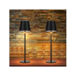 ZMH 2er-Set Tischleuchte in schwarz Wiederaufladbar RGB Touch Dimmbar 2W H 37.5cm | Gr.: onesize