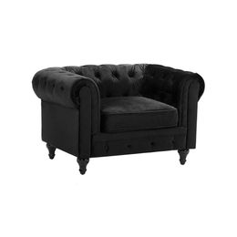 Beliani Sessel CHESTERFIELD in Schwarz/Braun - (W) 110 x (H) 70 x (L) 75 cm | Gr.: onesize