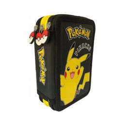 Pok&eacute;mon Pok&eacute;mon Federmappe 3-F&auml;cher mit Inhalt Pikachu Design in Schwarz | Gr.: onesize
