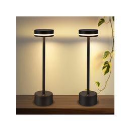 ZMH 2er-Set Tischleuchte LED in schwarz Akku Kabellos Touch Dimmbar H 31.5cm | Gr.: onesize