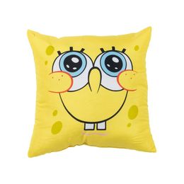Spongebob Schwammkopf Kissen Pl&uuml;sch Zierkissen Kopfkissen 40x40 cm in gelb | Gr.: onesize