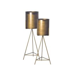 FineBuy Blumentopf in Gold / Metall / 32x32x89 | Gr.: onesize