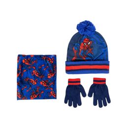 Cerda 3-tlg. Winter M&uuml;tze Set: Spider-Man in Blau | Gr.: onesize