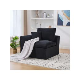 ABRIHOME Einzelsitzsofa Stoffsofa mit Kissen in Schwarz | Gr.: onesize