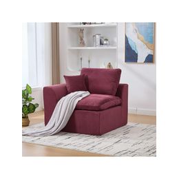 ABRIHOME Einzelsitzsofa Stoffsofa mit Kissen in Rot | Gr.: onesize