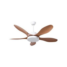 Beliani Deckenventilator mit Licht BARBET in Braun/Wei&szlig; - (W) 132 x (H) 50 x (L) 132 cm | Gr.: onesize