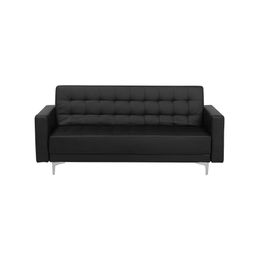 Beliani 3-Sitzer Sofa ABERDEEN in Schwarz/Silber - (W) 186 x (H) 83 x (L) 88 cm | Gr.: onesize