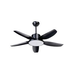 Beliani Deckenventilator mit Licht LOUVET in Schwarz - (W) 108 x (H) 48 x (L) 108 cm | Gr.: onesize
