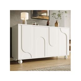 ABRIHOME Sideboard mit Stauraum und Verstellbarer Platte in Wei&szlig; | Gr.: onesize