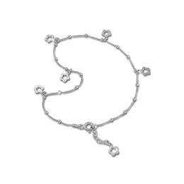 SilberDream Fu&szlig;kette Silber 925 Sterling Silber ca. 24cm + 3cm Verl&auml;ngerung Bl&uuml;mchen | Gr.: onesize