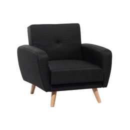 Beliani Sessel FLORLI in Schwarz/Braun - (W) 89 x (H) 82 x (L) 85 cm | Gr.: onesize