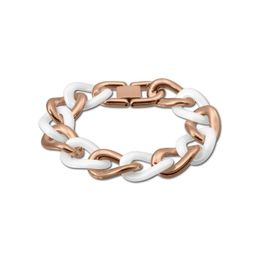 Amello Armband Edelstahl 333er Rosegold vergoldet, Keramik ca. 20,5cm Panzer | Gr.: onesize