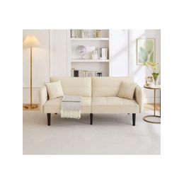 ABRIHOME Verstellbares Schlafsofa mit Schlaffunktion in Samt - Beige | Gr.: onesize