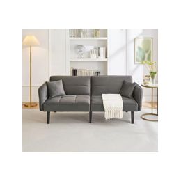 ABRIHOME Verstellbares Schlafsofa mit Schlaffunktion in Samt - Grau | Gr.: onesize