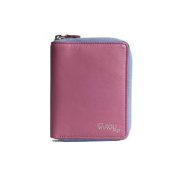 vargu Echtleder Geldb&ouml;rse WENS 1-A in mauve - sky blue | Gr.: onesize