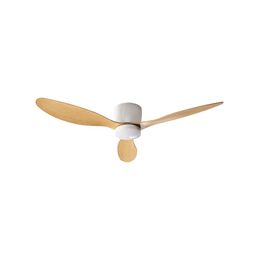 Beliani Deckenventilator mit Licht VEMBAR in Braun/Wei&szlig; - (W) 112 x (H) 23 x (L) 112 cm | Gr.: onesize