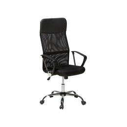 Beliani B&uuml;rostuhl DESIGN in Schwarz/Silber - (W) 50 x (H) 117 x (L) 49 cm | Gr.: onesize