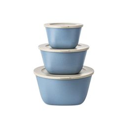 Koziol CONNECT BOX SET STOCKHOLM - Box mit Deckel 1l + 2l + 4l in nature flower blue | Gr.: onesize