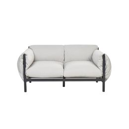 Beliani Gartensofa ESPERIA in Grau/Schwarz - (W) 144 x (H) 80 x (L) 96 cm | Gr.: onesize