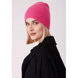 Style Republic Kaschmir Beanie fein gerippt in neon pink | Gr.: onesize