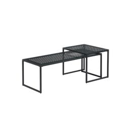 FineBuy Couchtisch in Schwarz / Glas / 100x40x35 | Gr.: onesize