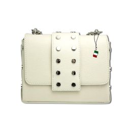 Florence Umh&auml;ngetasche, Abendtasche Leder beige, wei&szlig; ca. 20cm | Gr.: onesize