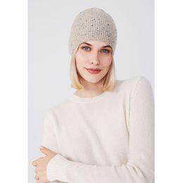 Style Republic Kaschmir Beanie fein gerippt in taupe melange | Gr.: onesize